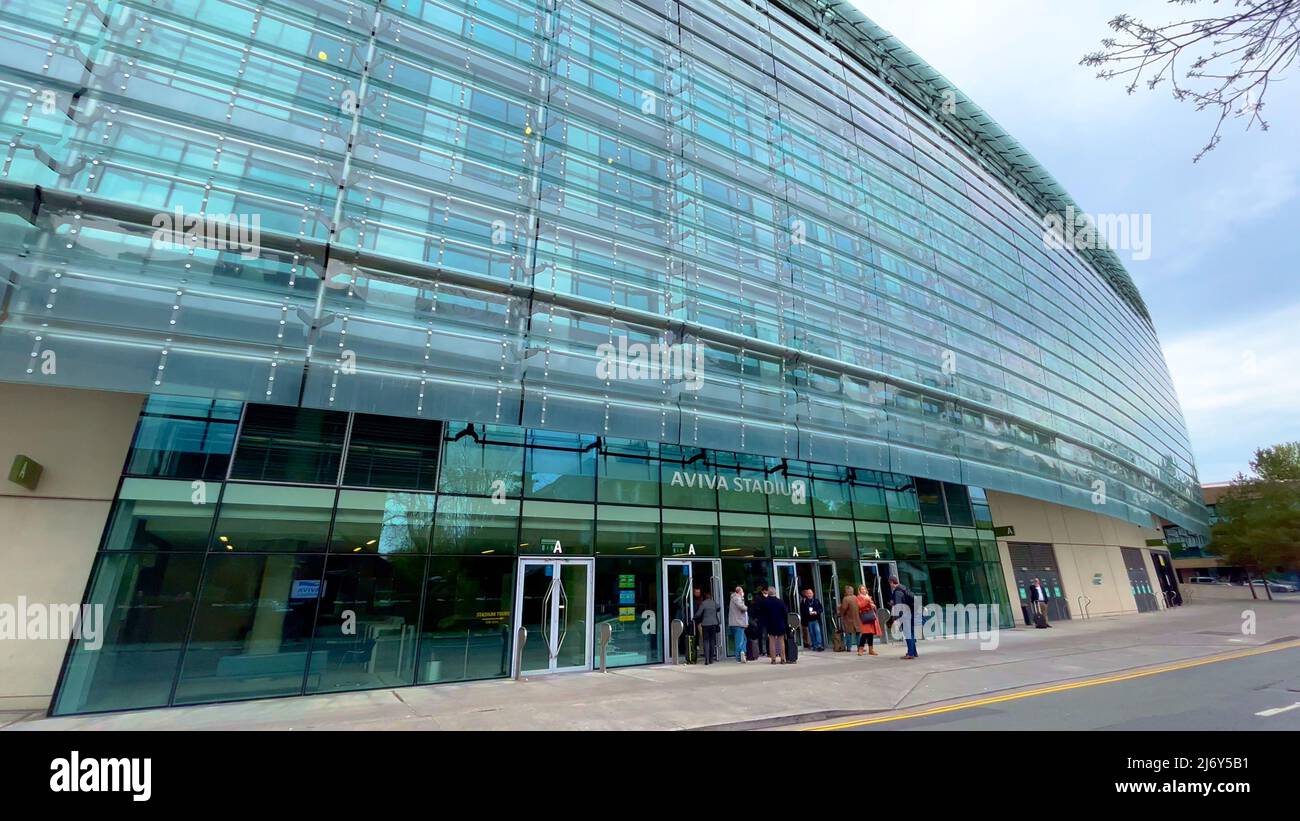 Famous AVIVA stadium in Dublin aerial view - DUBLIN, IRELAND - APRIL 20 ...