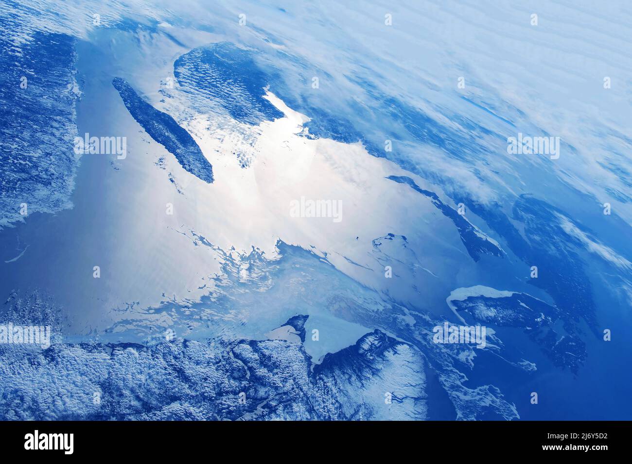 Planet ice from space. Elements of this image furnished by NASA. High ...