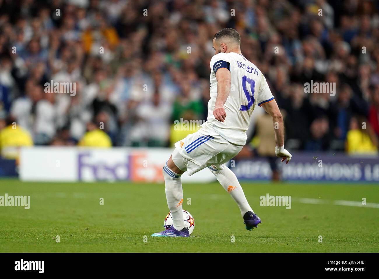 Real Madrid's Karim Benzema scoring his sides third goal during the ...