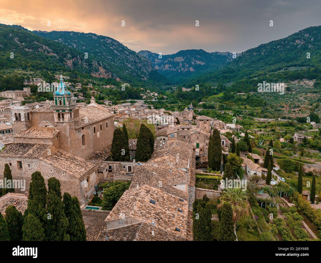 Aerial panoramic view of Valdemossa village in Mallorka Stock Photo - Alamy