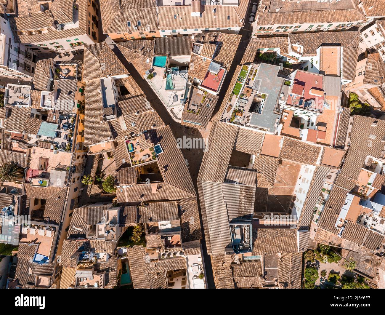 Aerial view of the capital of Mallorca - Palma de Mallorca in Spain ...