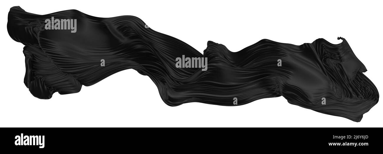 Beautiful flowing cloth flying in the wind. White wavy silk or satin ...