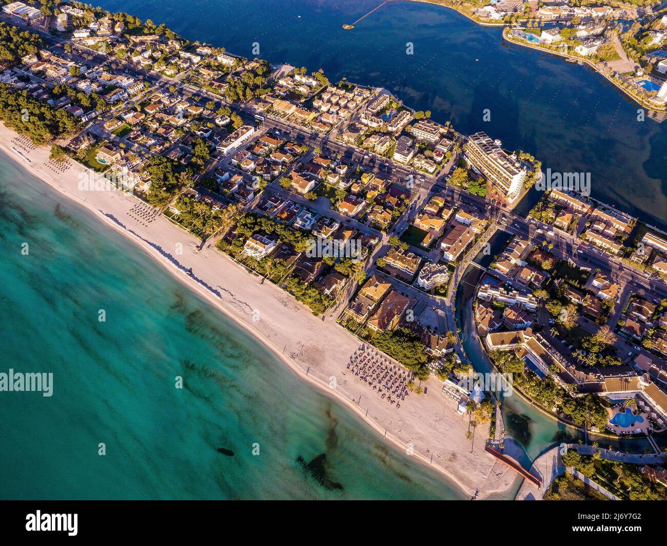 Aerial view of the beach in Palma de Mallorca Stock Photo - Alamy