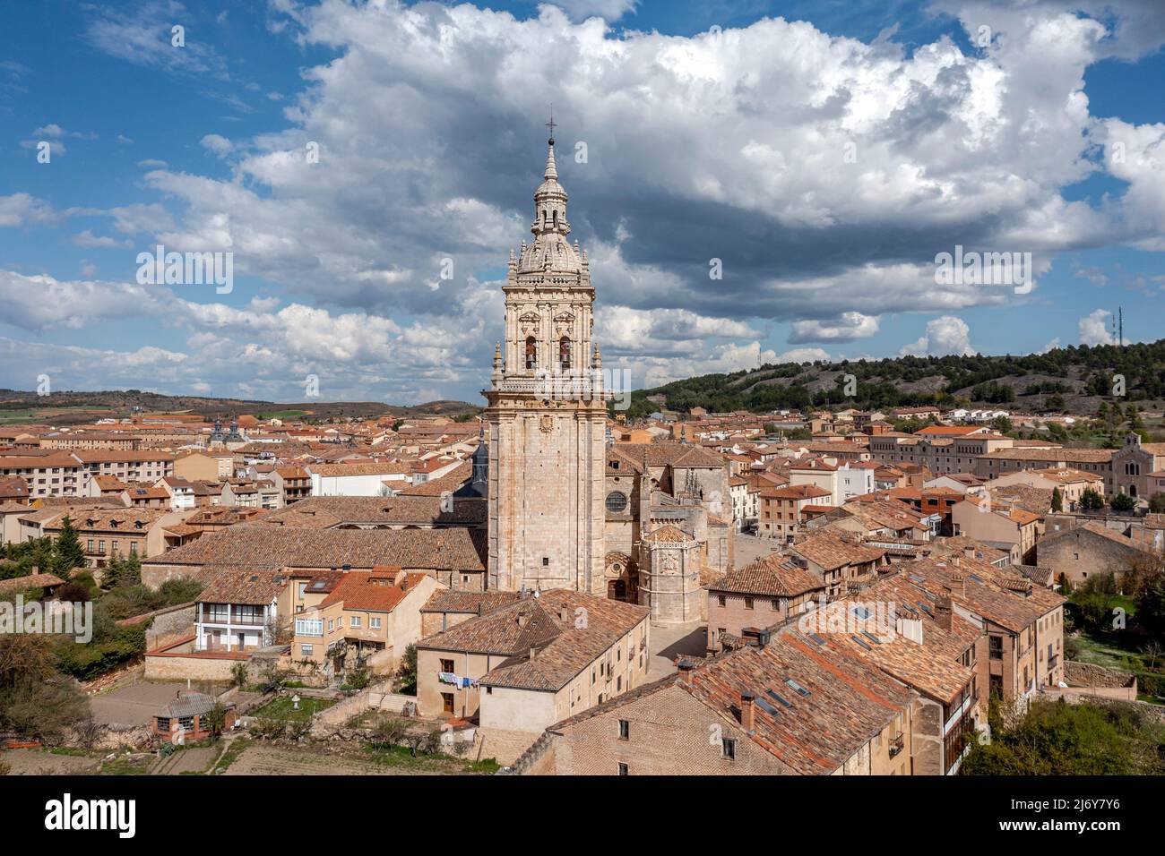 Historic cathedral on the central square of Burgo de Osma, Spain Stock ...