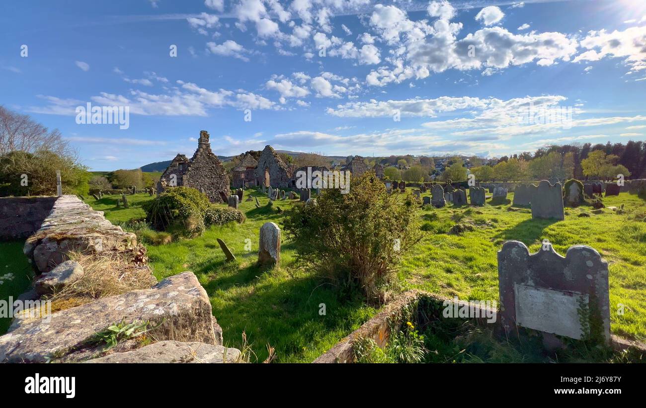 Ancient Cemetery and ruins of a church in Northern Ireland Stock Photo ...