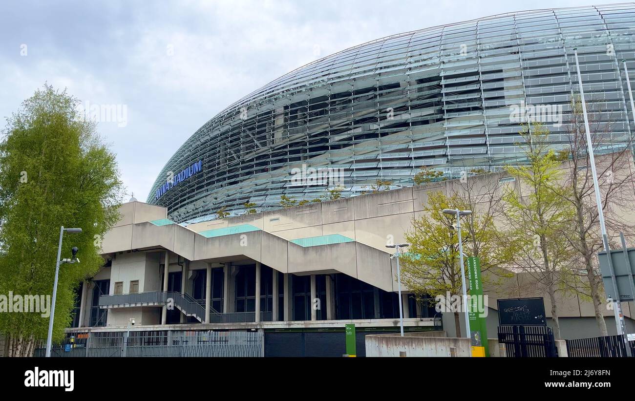 Famous AVIVA stadium in Dublin aerial view - DUBLIN, IRELAND - APRIL 20 ...