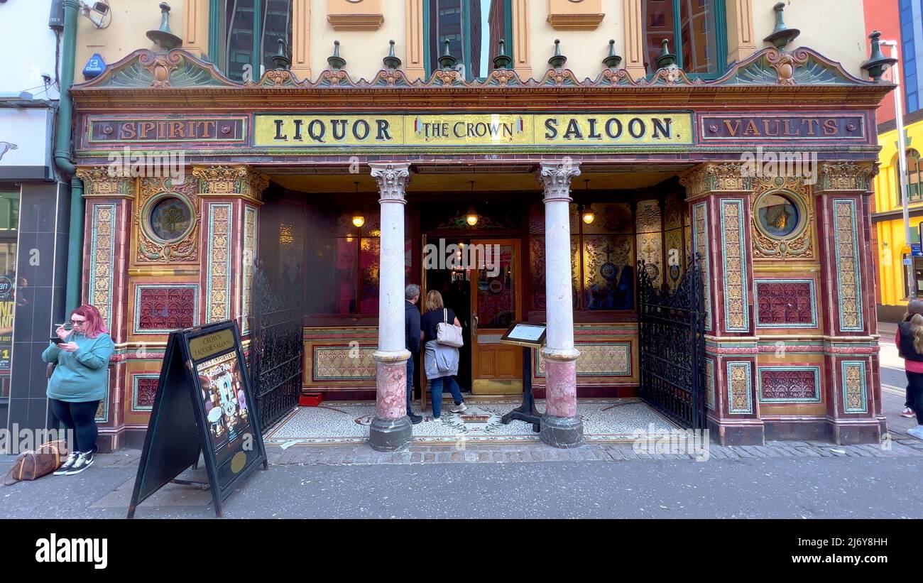 Famous Crown Bar in Belfast - BELFAST, UK - APRIL 25, 2022 Stock Photo ...