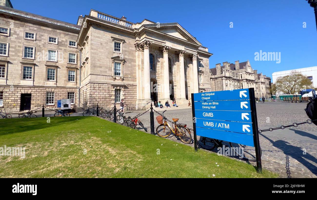 Trinity College in Dublin - DUBLIN, IRELAND - APRIL 20. 2022 Stock ...