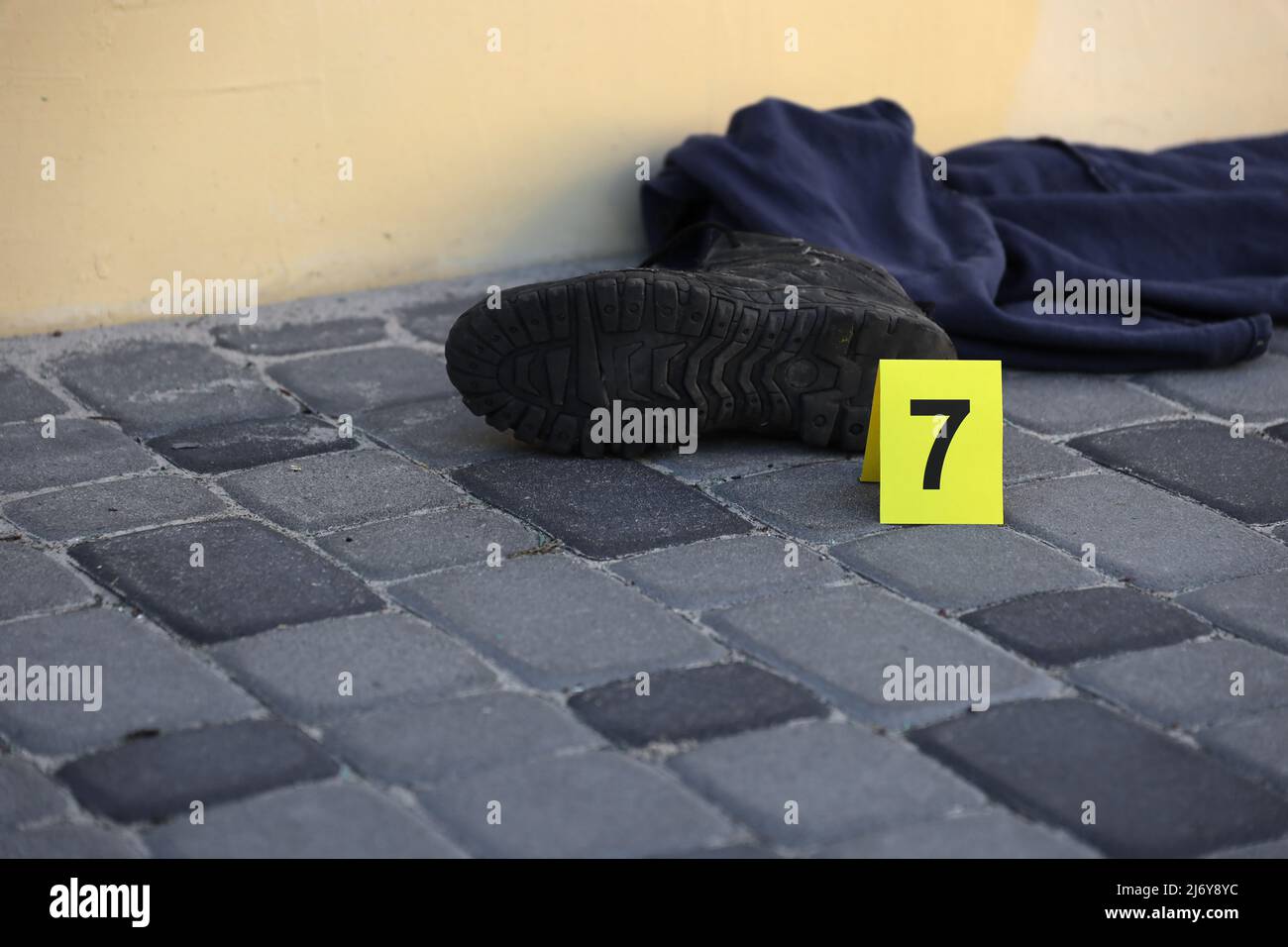 Evidence number placards hi-res stock photography and images - Alamy