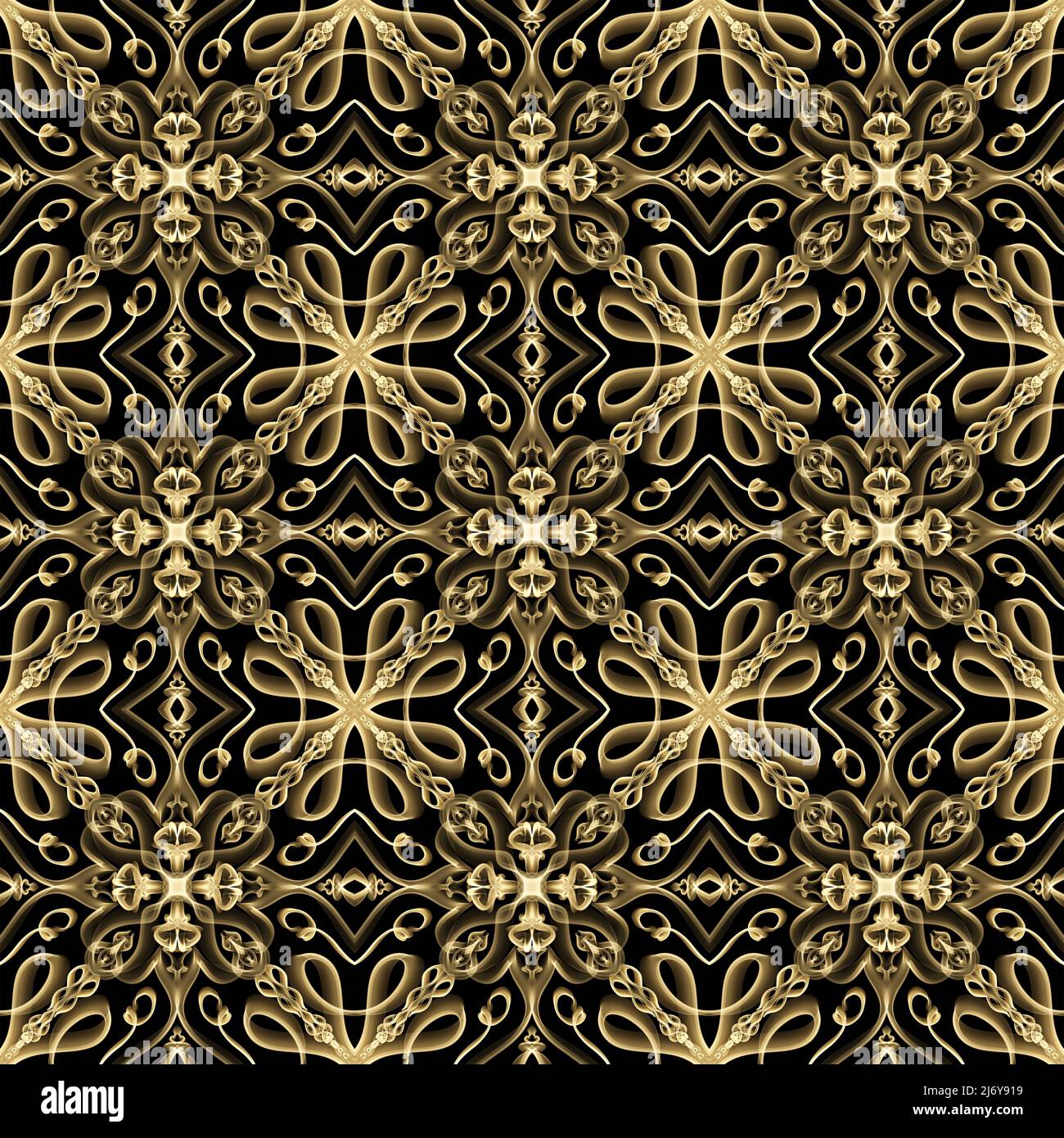 Seamless luxurious surface pattern in golden color. Use for fashion ...