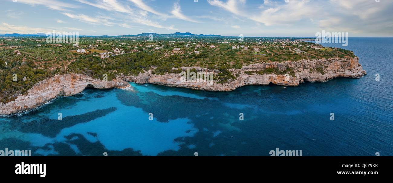 Top view of the sea bay. Sea bay panorama. Blue lagoon landscape Stock ...