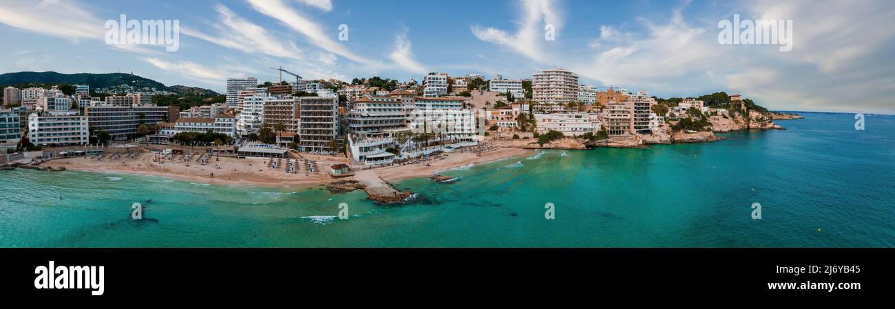 Aerial view on the island Mallorca, port and sea, town Palma-de ...