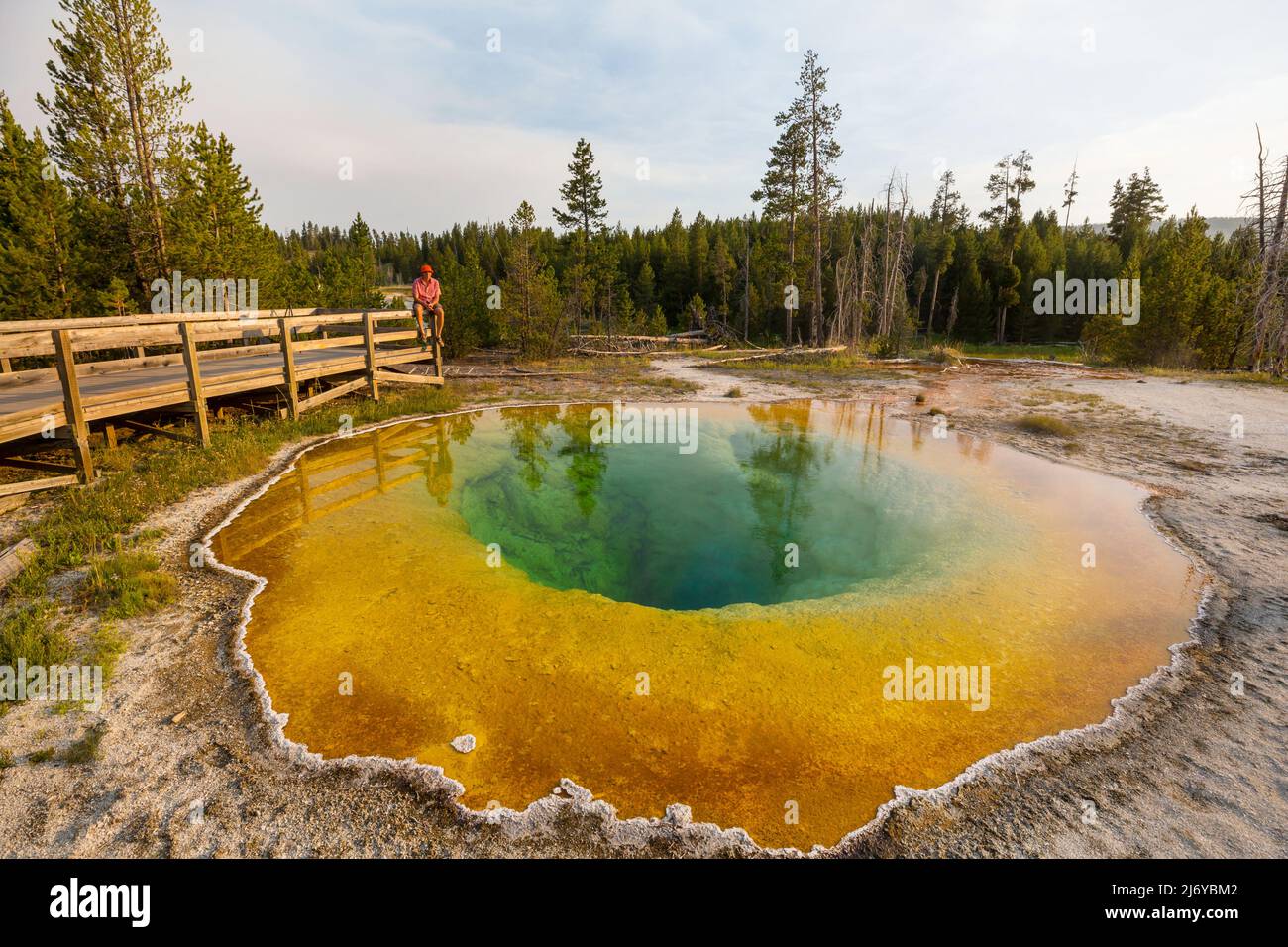 Colorful Morning Glory Pool - famous hot spring in the Yellowstone ...