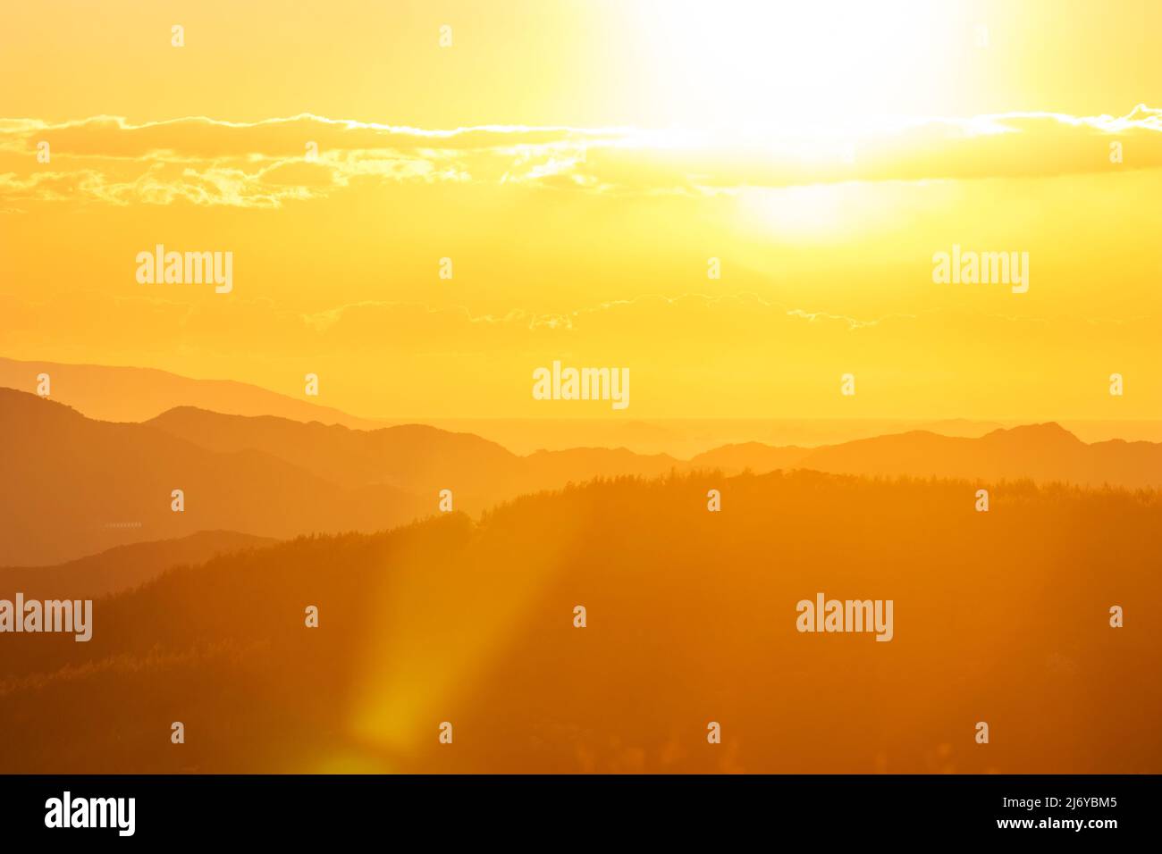 mountain silhouette at sunrise in spring season Stock Photo - Alamy