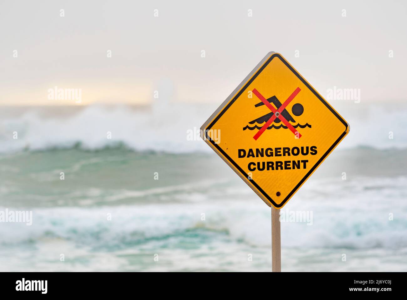 March 2022:A Dangerous Current sign on Bronte Beach in Sydney ...