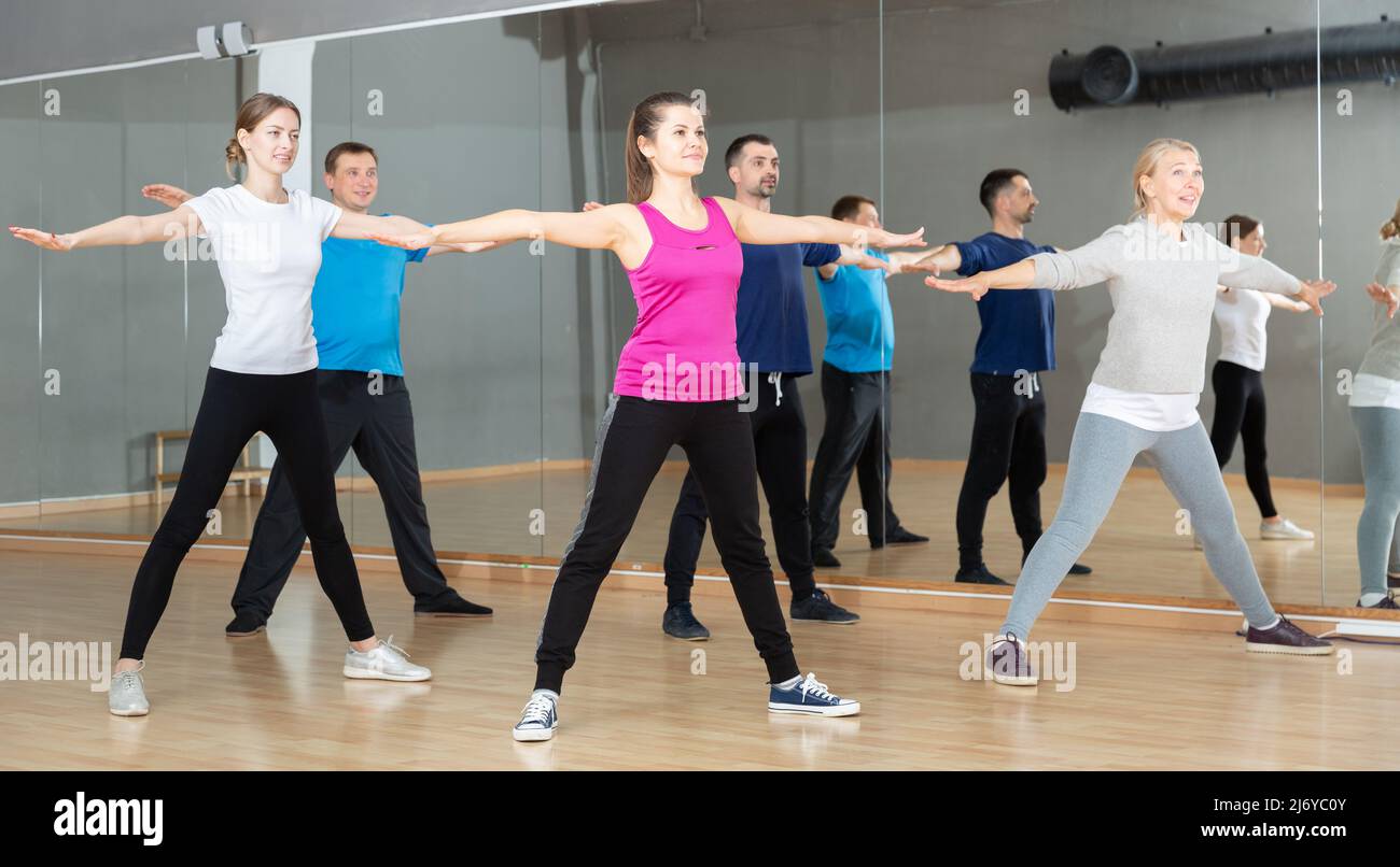 People warming up before dance training Stock Photo - Alamy