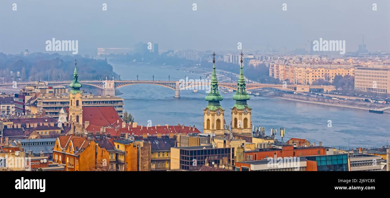 Budapest city center buildings aerial view Stock Photo - Alamy