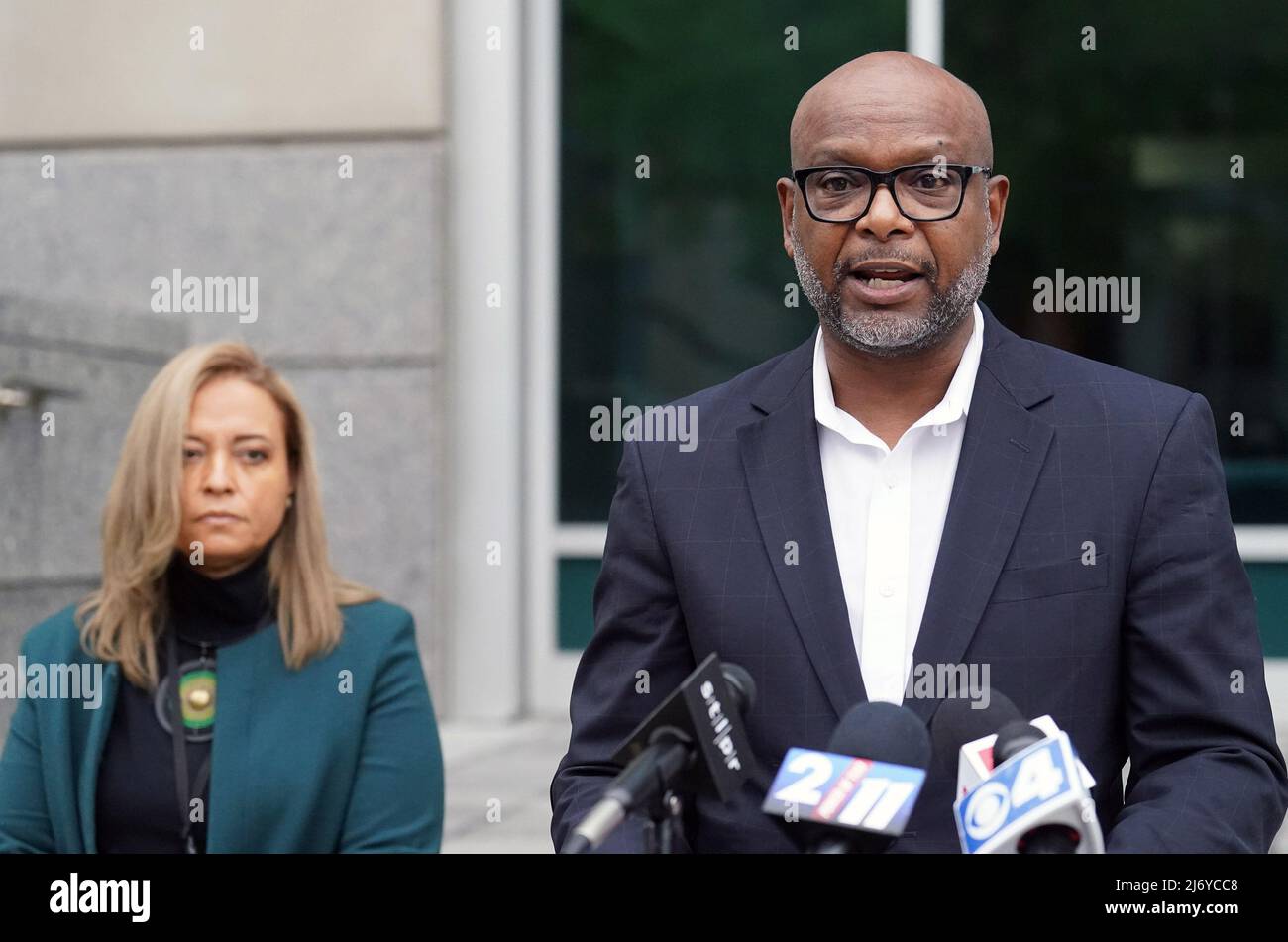 Public Safety Director Dan Isom, talks to reporters as St. Louis ...