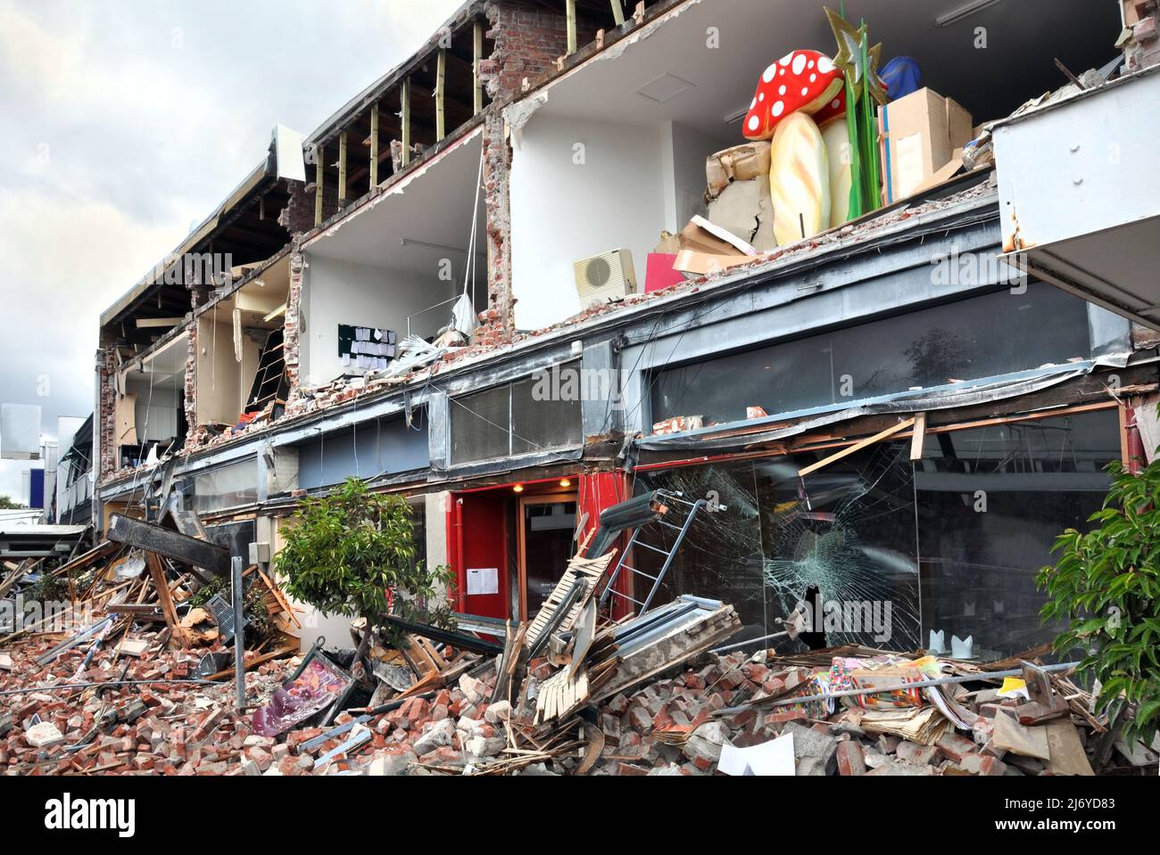Earthquake - Retail Shops Destroyed, Christchurch, New Zealand Stock ...