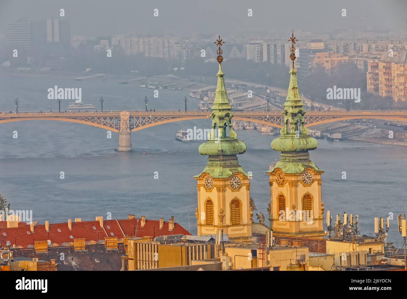 Budapest city center buildings aerial view Stock Photo - Alamy