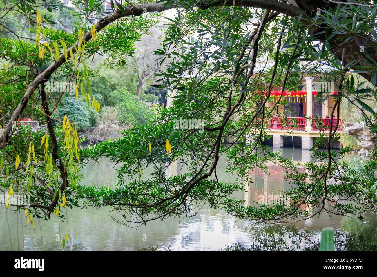 Overcast view of the Lou Lim Ieoc Garden at Macau, China Stock Photo ...