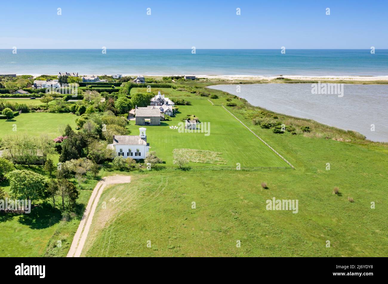 Aerial viewo of beach lane homes, wainscott, ny Stock Photo - Alamy