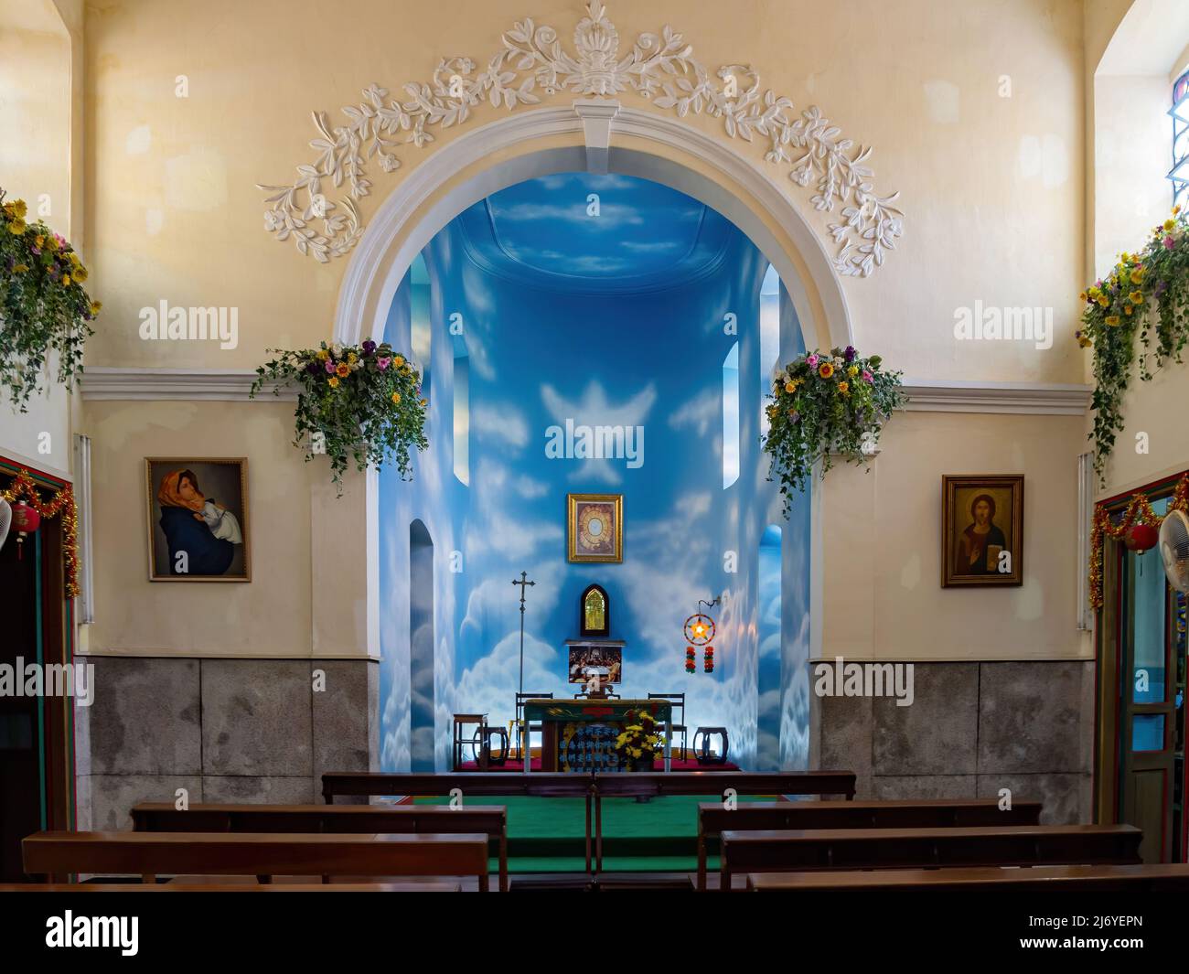 Macau, FEB 4 2011 - Interior view of the Chapel of St. Francis Xavier ...