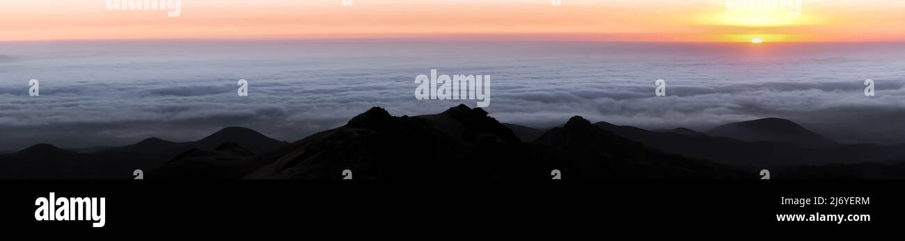 Sun Setting Above the Clouds via CA State Route 35 in Santa Cruz ...