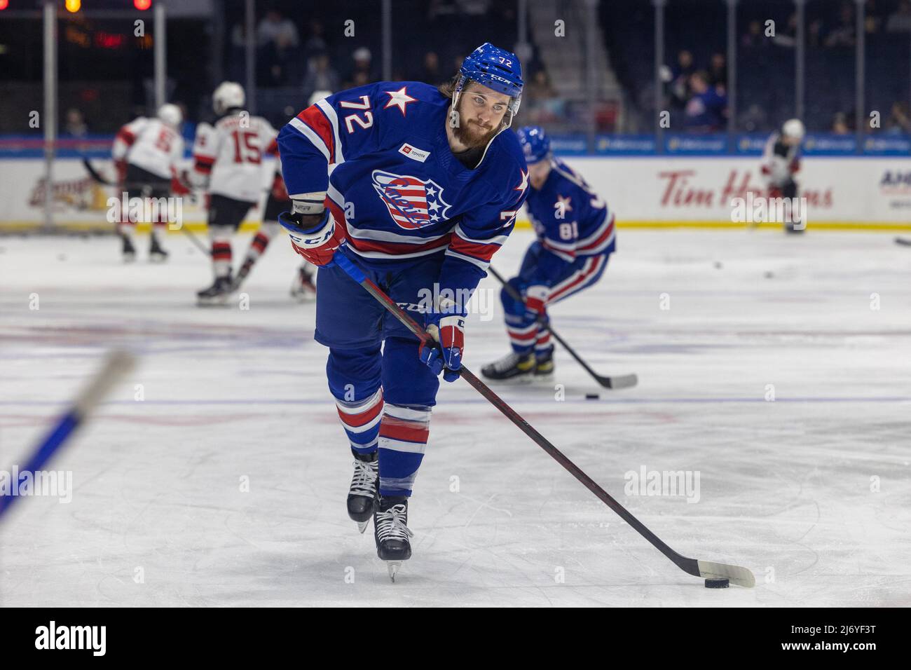 April 29, 2022: Rochester Americans forward Ryan MacInnis (72) takes a ...
