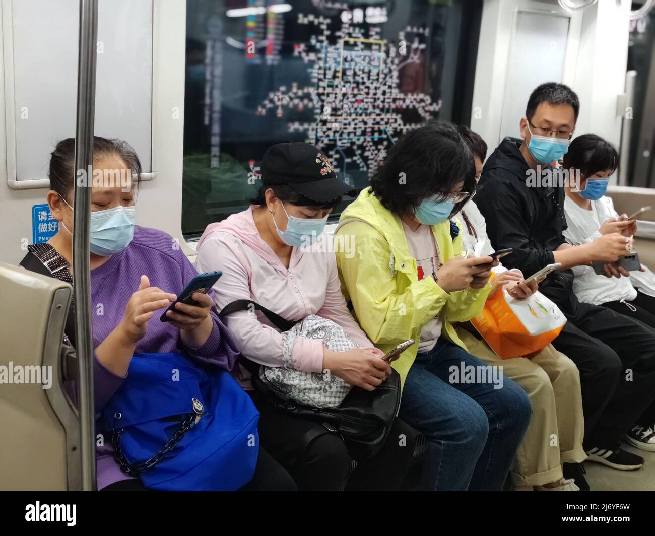BEIJING, CHINA - MAY 5, 2022 - Passengers transfer during the morning ...