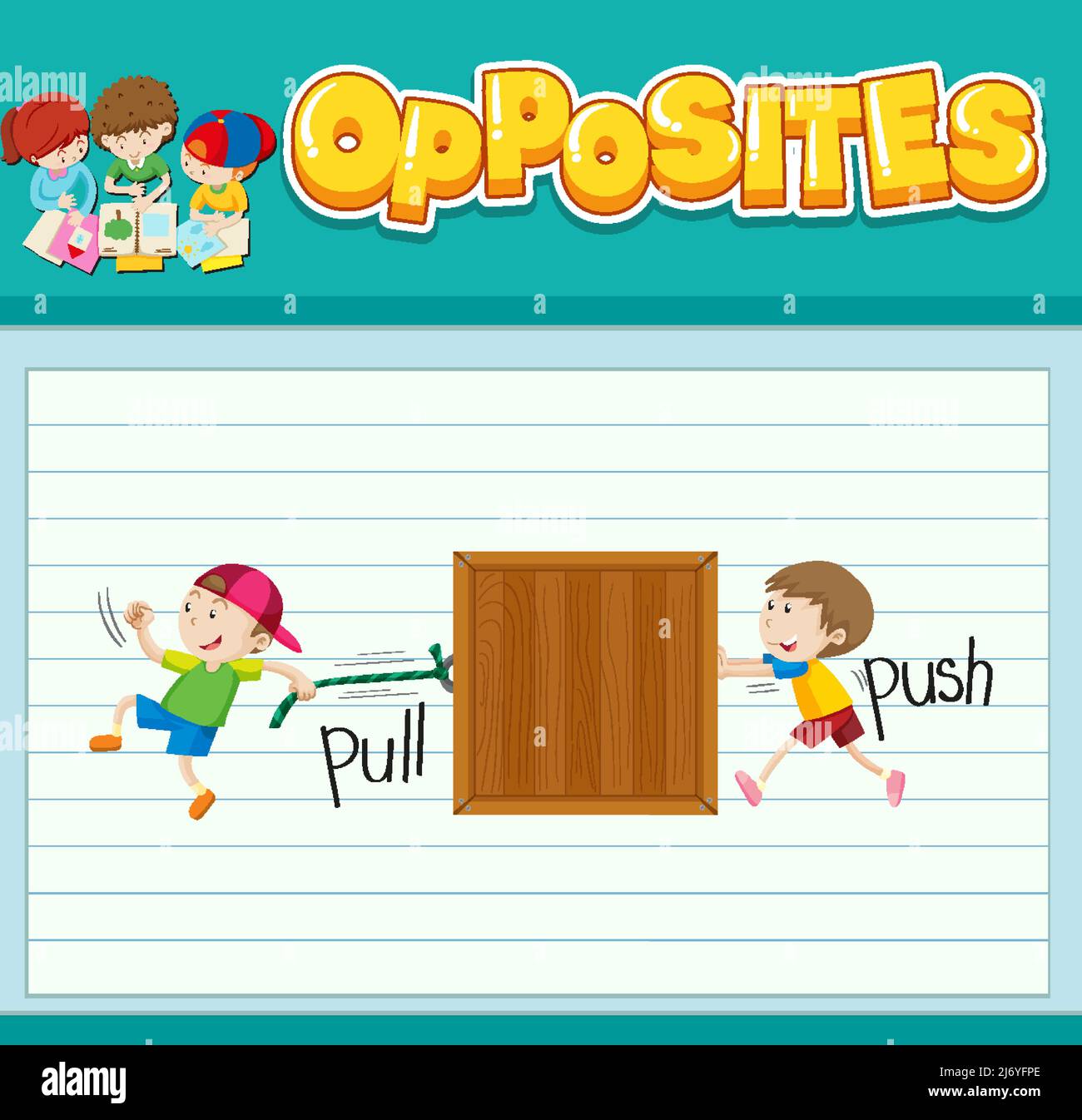 Opposite words with pictures for kids illustration Stock Vector Image ...