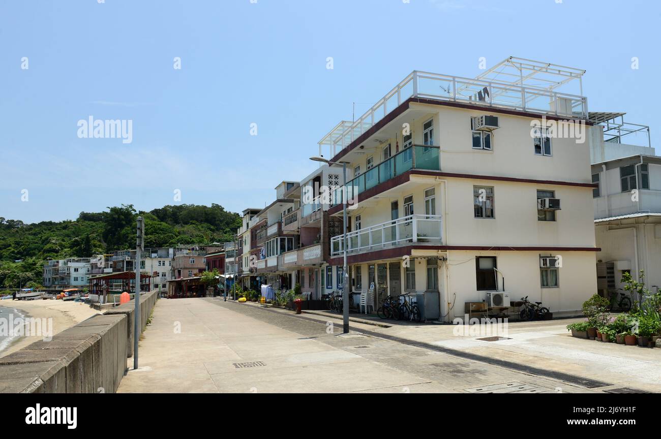The waterfront along the Ping Chau Tung Wan Beach, Peng Chau, Hong Kong ...