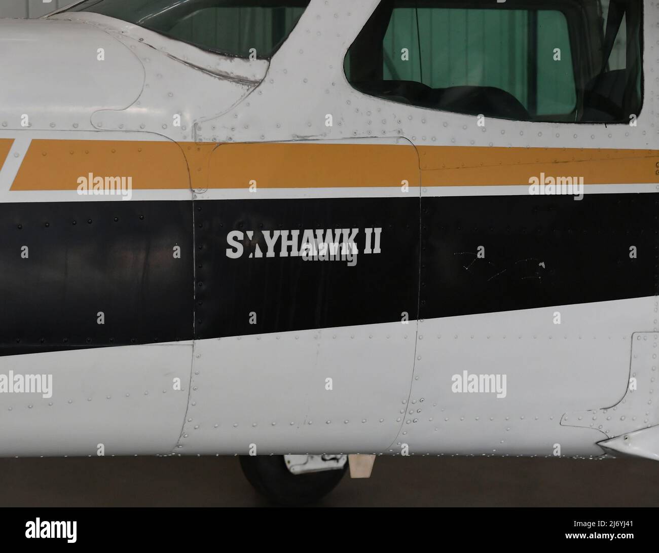 03 May 2022, Berlin: "Skyhawk II" is written on the Cessna of former ...