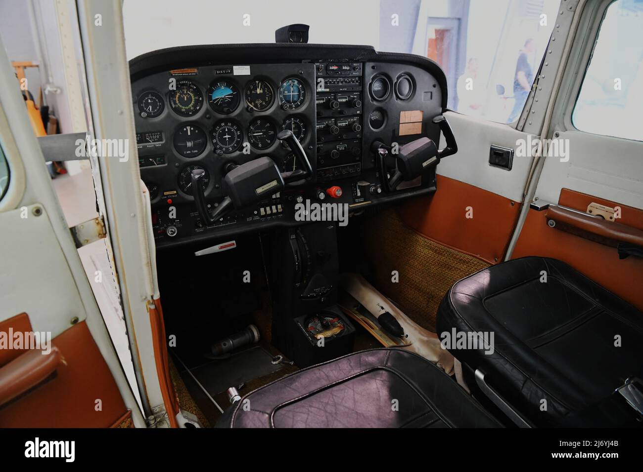 03 May 2022, Berlin: View into the cockpit of the Cessna of former ...