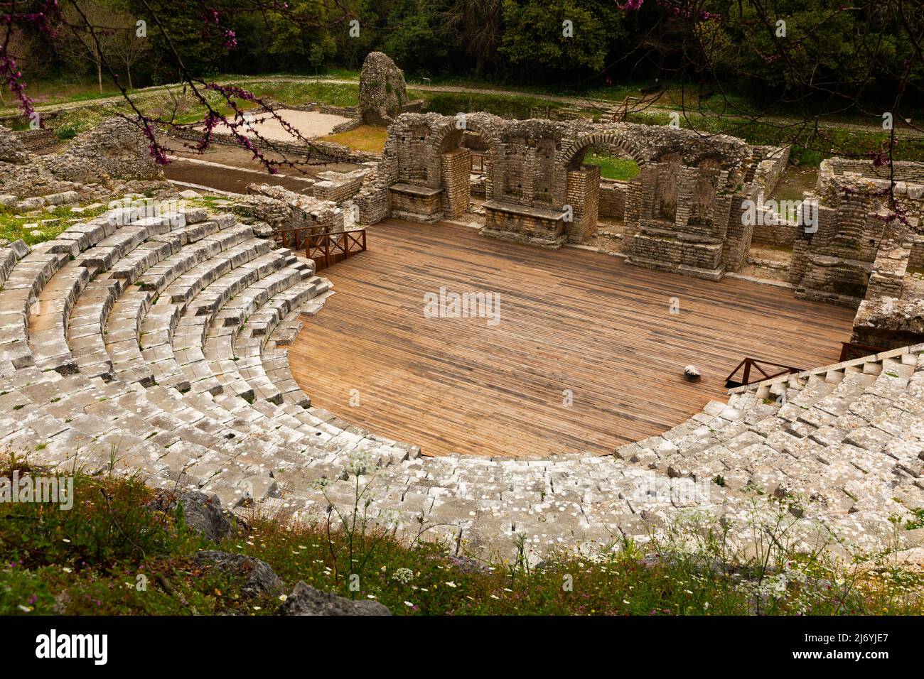 Amphitheater of ancient Baptistery at Butrint, Albania Stock Photo - Alamy