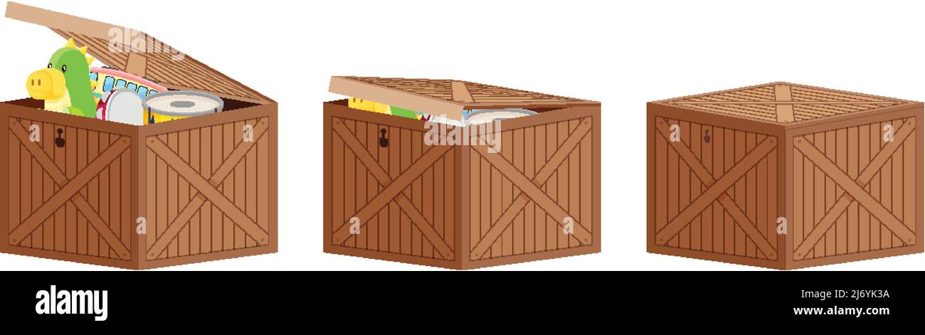 Boxes full of children toys illustration Stock Vector Image & Art - Alamy