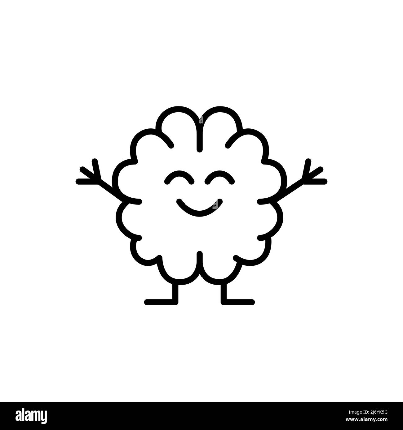 Happy brain giving a hug. Pixel perfect, editable stroke line icon ...