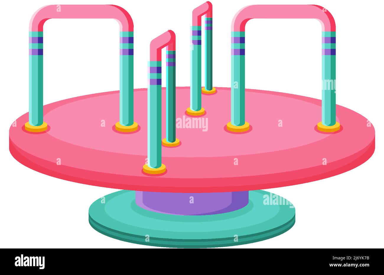 Children roundabout playground cartoon illustration Stock Vector Image ...