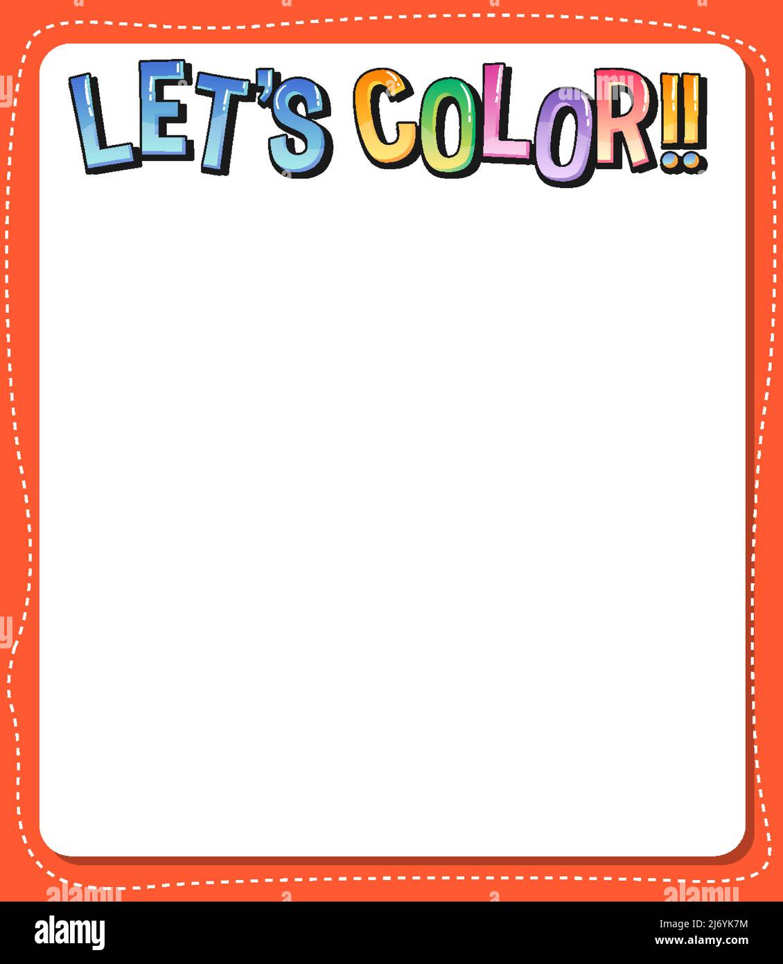 Worksheets template with Lets color text illustration Stock Vector ...