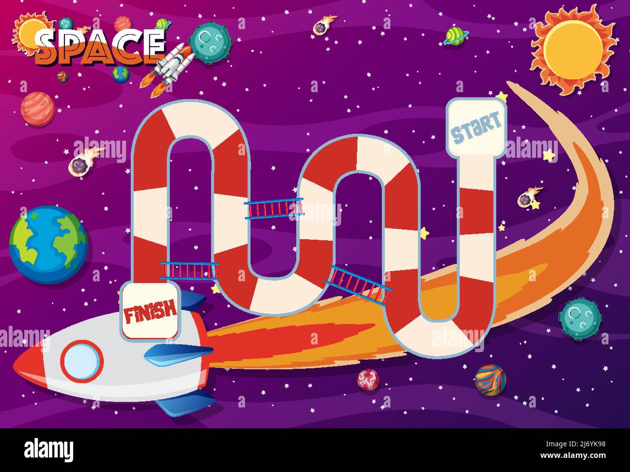 Game template with space theme background illustration Stock Vector ...