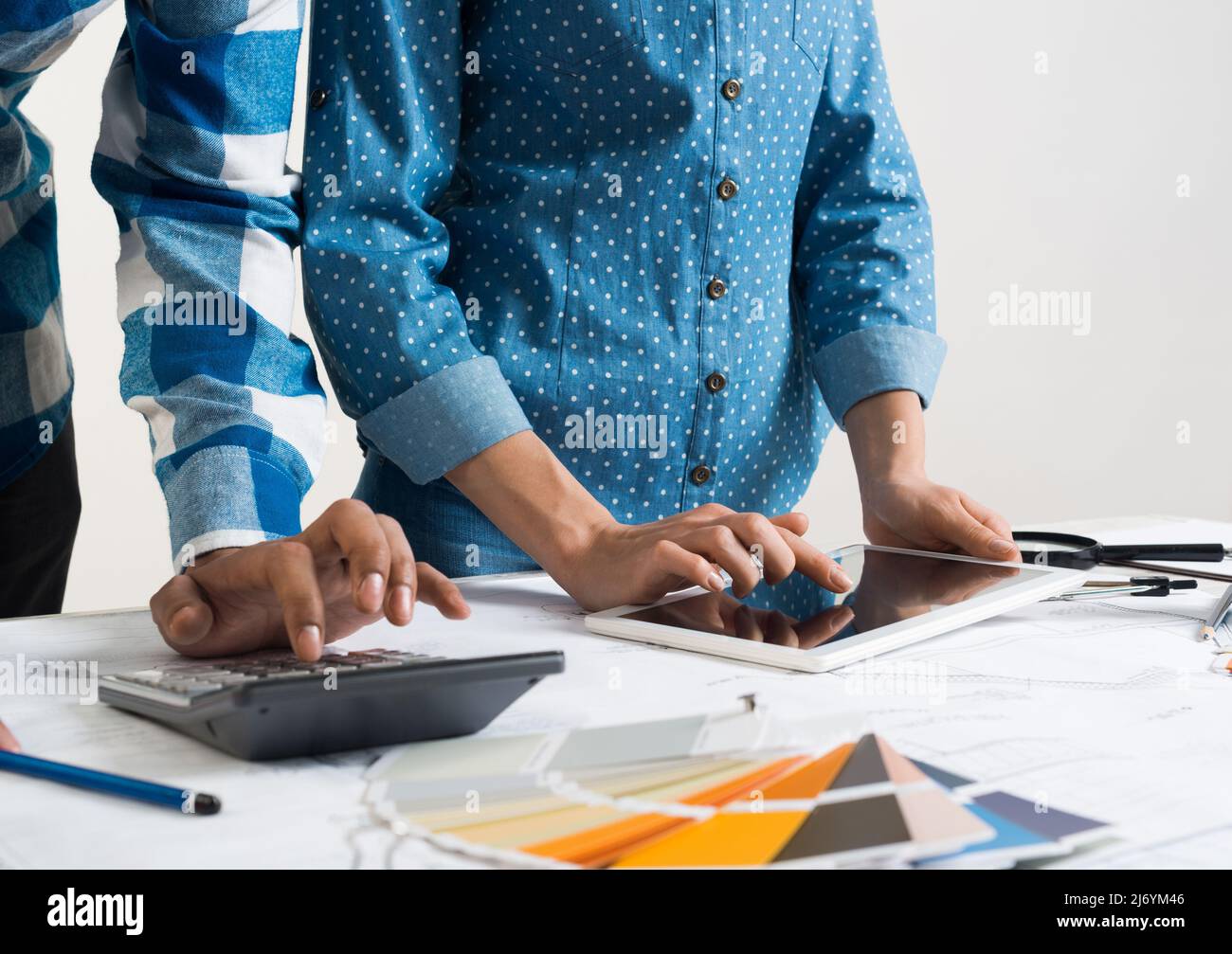 Designers working with color swatches Stock Photo - Alamy