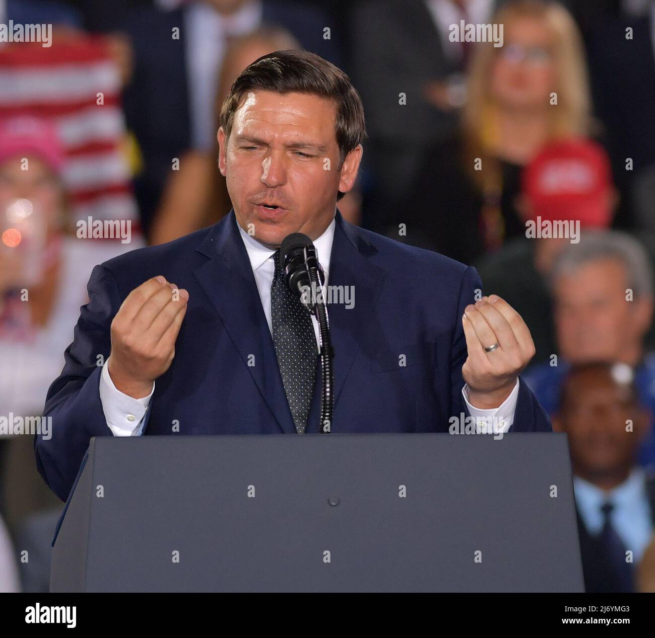 MIAMI, FLORIDA - FEBRUARY 18: Gov. Ron DeSantis along with President ...