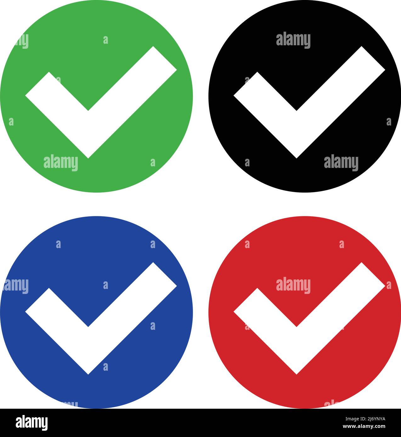 A set of icons with a round check mark. Fix and decide. Editable vector ...