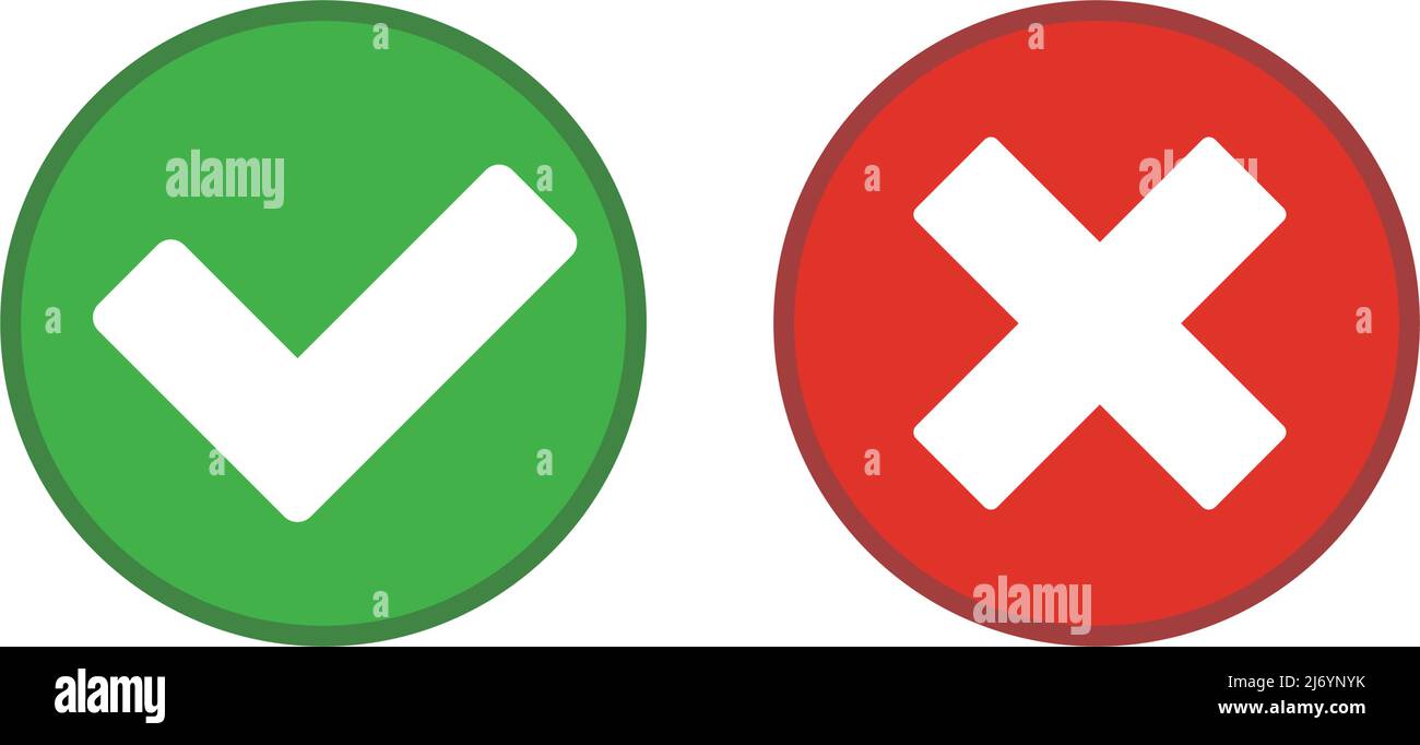 Check marks and cross marks. Approval and rejection. Editable vectors Stock Vector Image & Art ...