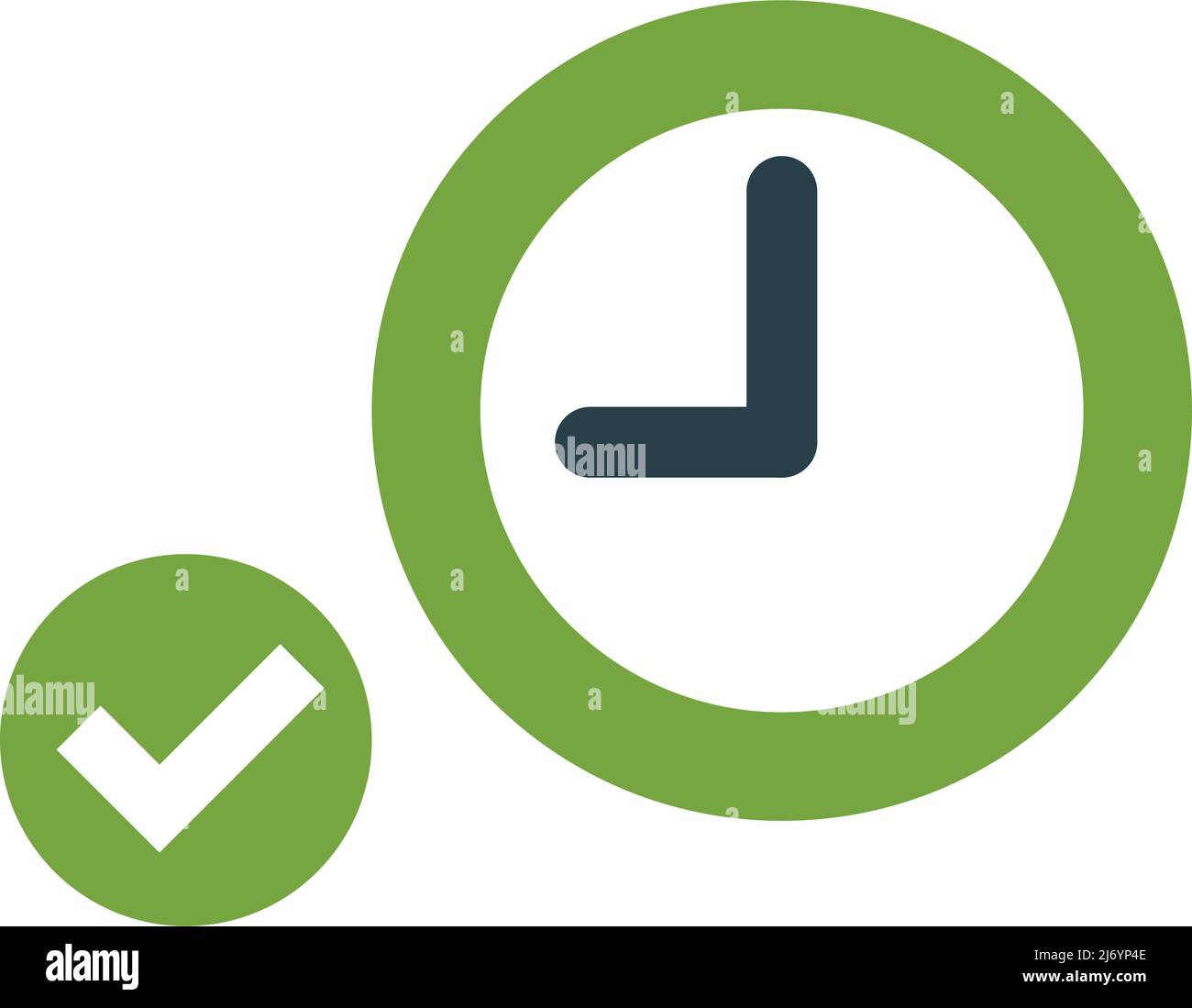Clock and check mark icon set. Editable vector Stock Vector Image & Art ...