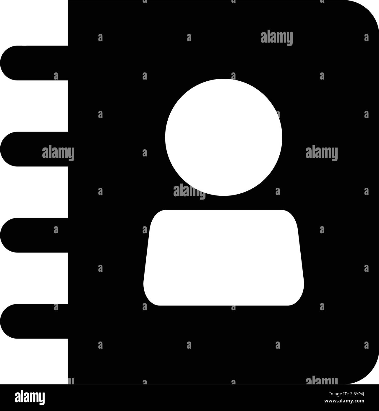 Contacts silhouette icon. Contacts organizer. Editable vector Stock ...