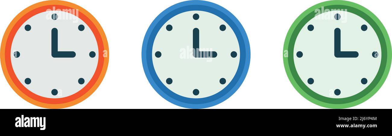 A set of clock icons. Analog clock. Wall clocks. Editable vector Stock ...
