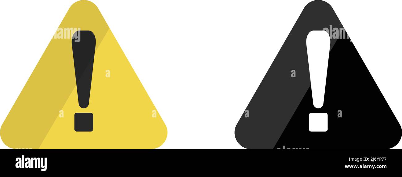 Caution or danger. Exclamation mark icon set. Editable vector Stock ...