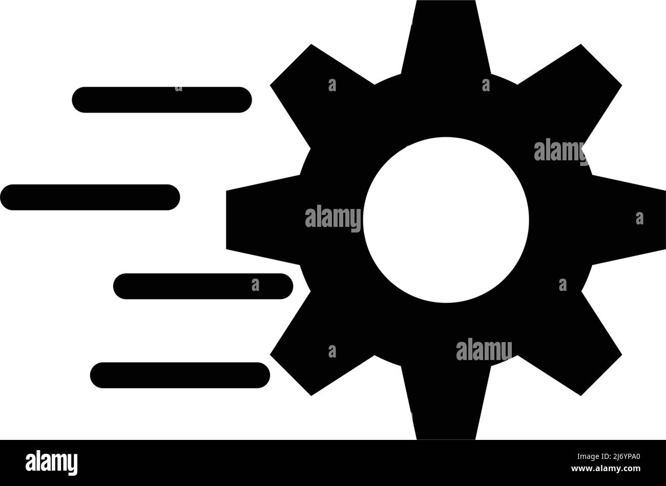 Silhouette icon of a moving gear. Editable vector Stock Vector Image ...