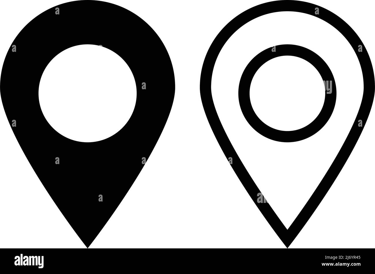 A set of map pin icons. Location information and location. Editable ...
